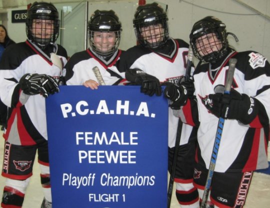 Peewee A Team wins PCAHA Championship - Surrey Female Hockey Association